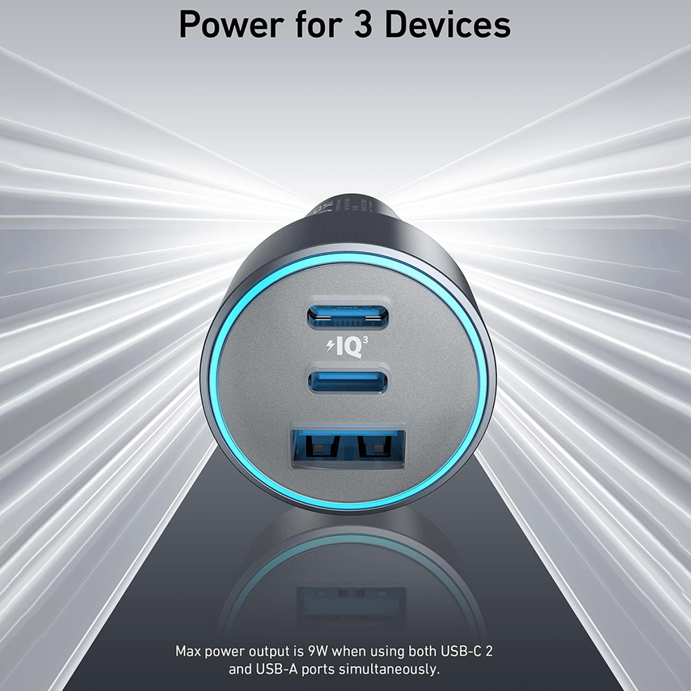 Anke r USB-C Car Charger, 67W 3-Port Compact Fast Charger, Car Adapter ...