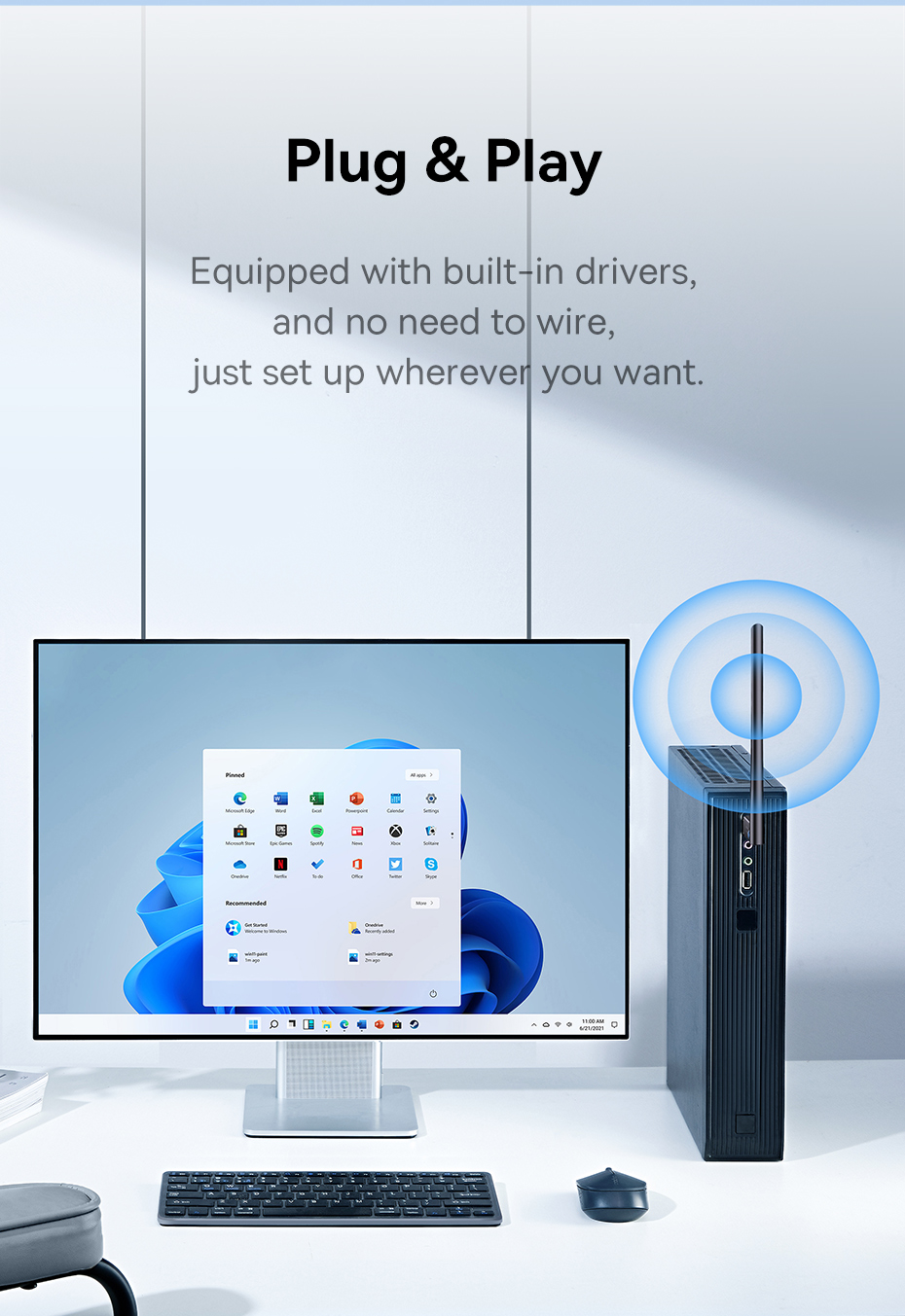 Baseus FastJoy Series WiFi Adapter 150Mbps/300Mbps/650Mbps Wireless Wi ...