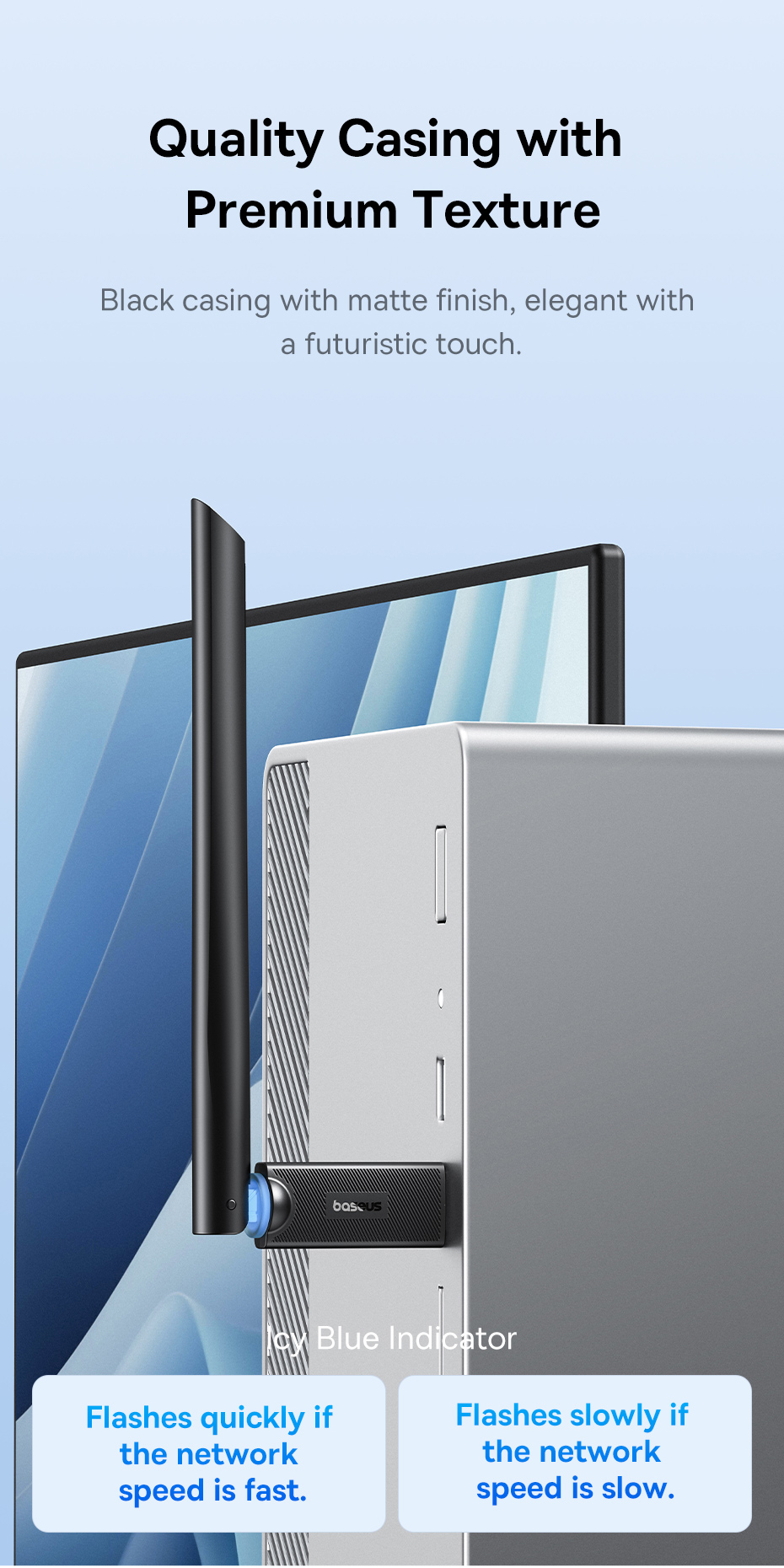 Baseus FastJoy Series WiFi Adapter 150Mbps/300Mbps/650Mbps Wireless Wi ...