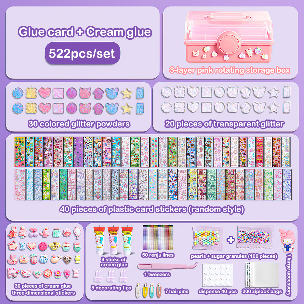 Guka Set Box 3-Layer Storage Box DIY Phone Case Cream Glue Guka Large ...