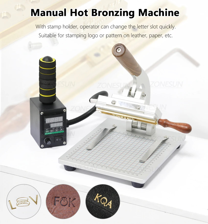 ZONESUN Tabletop WT-90ZM Logo Pattern Letter Bronzing Machine Heat ...