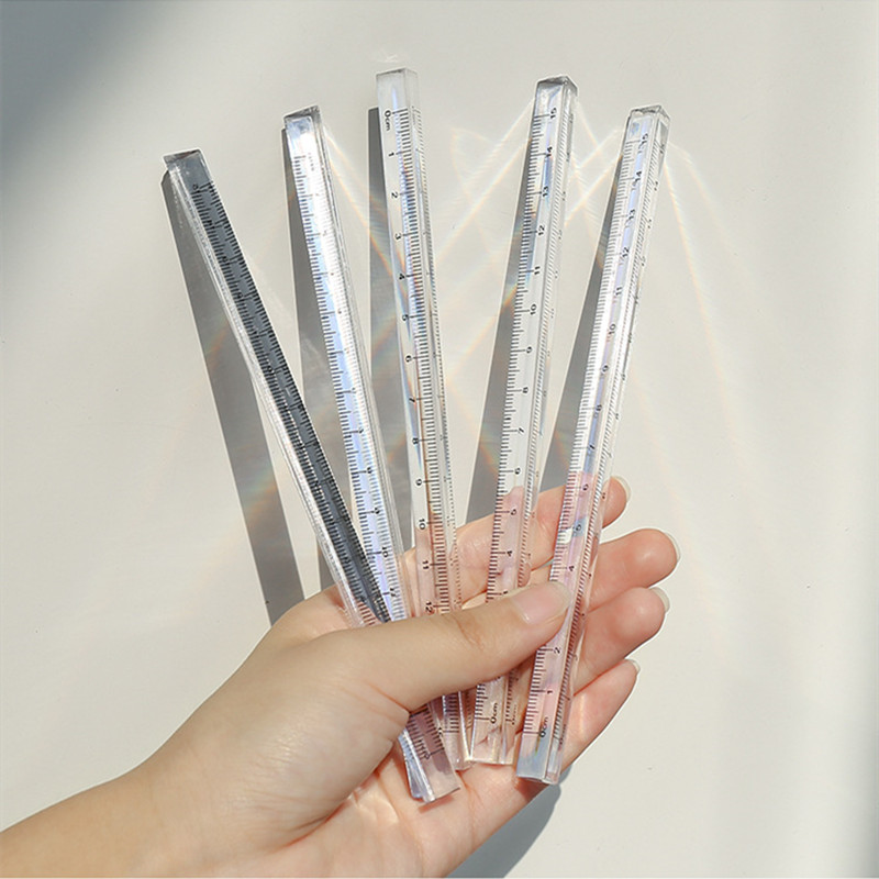 Transparent Plastic Triangle Ruler 15cm Ruler Student Stationery Simple ...