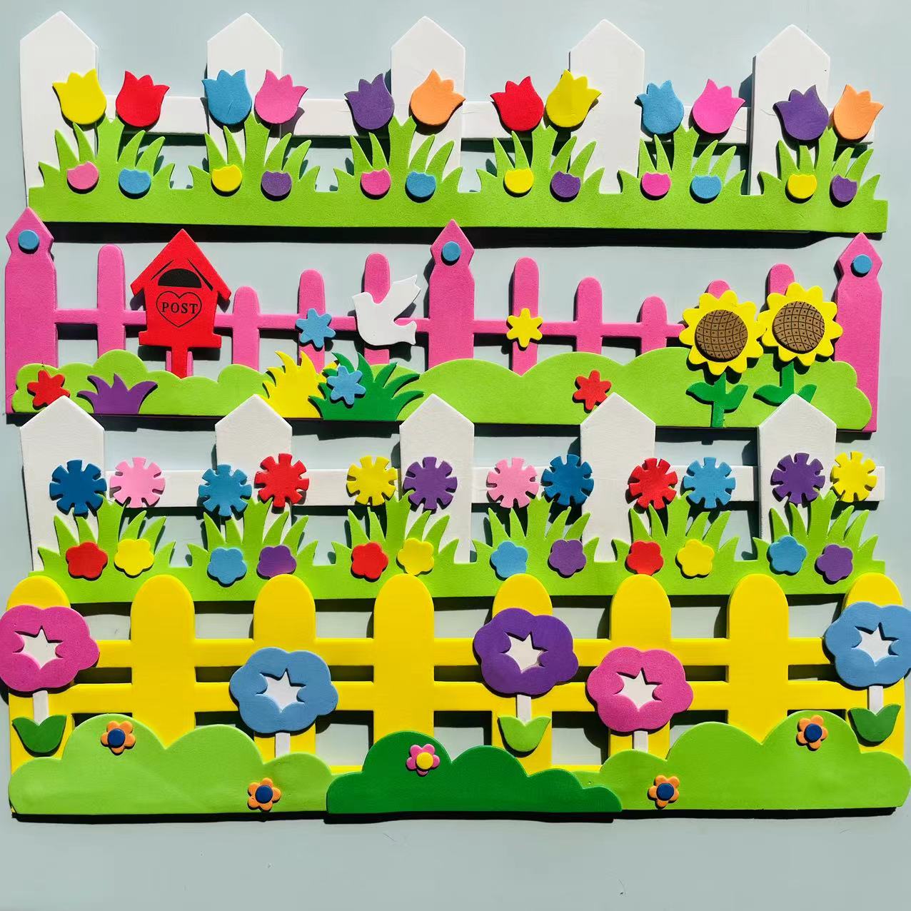 EVA Foam fence Craft 3D Wall Decoration classroom blackboard notice ...