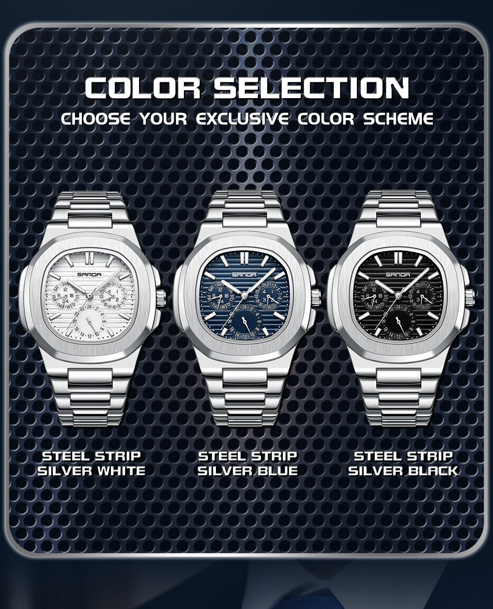 SANDA 7053 Luxury Watch Business Waterproof Male Clock Luminous Date ...