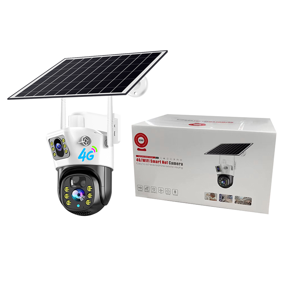V380 Pro 4G Dual Lens Solar Power CCTV Camera No Need Wifi Outdoor Waterproof 360 IP Wireless ...