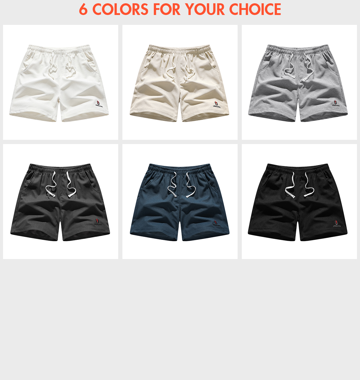 Urabn Pipe Waffle Plain Shorts For Men Above The Knee Casual Garter ...