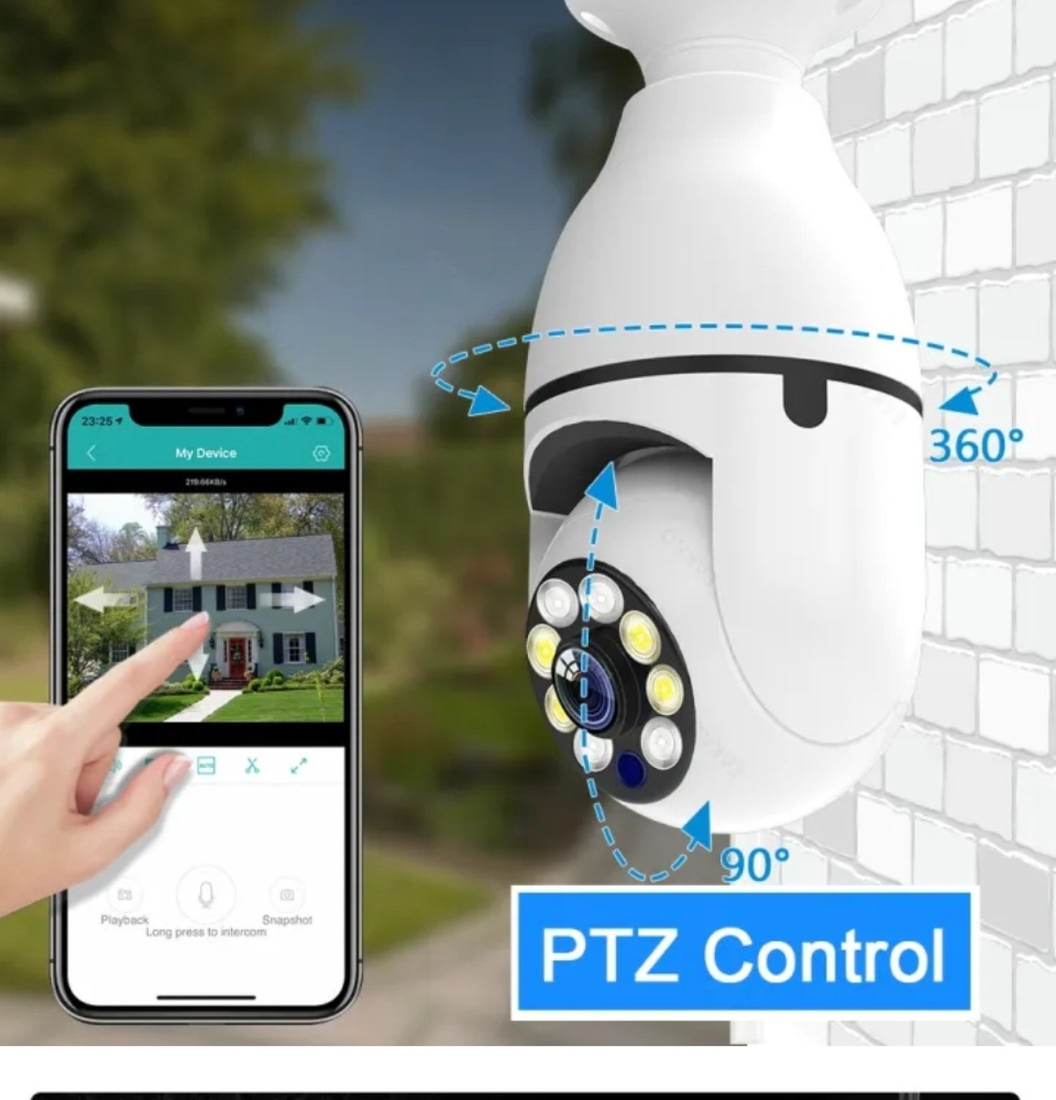 V380 Pro Bulb With Cctv Camera Indoor E27 Power Hd 1080P Rotatable 360 ...