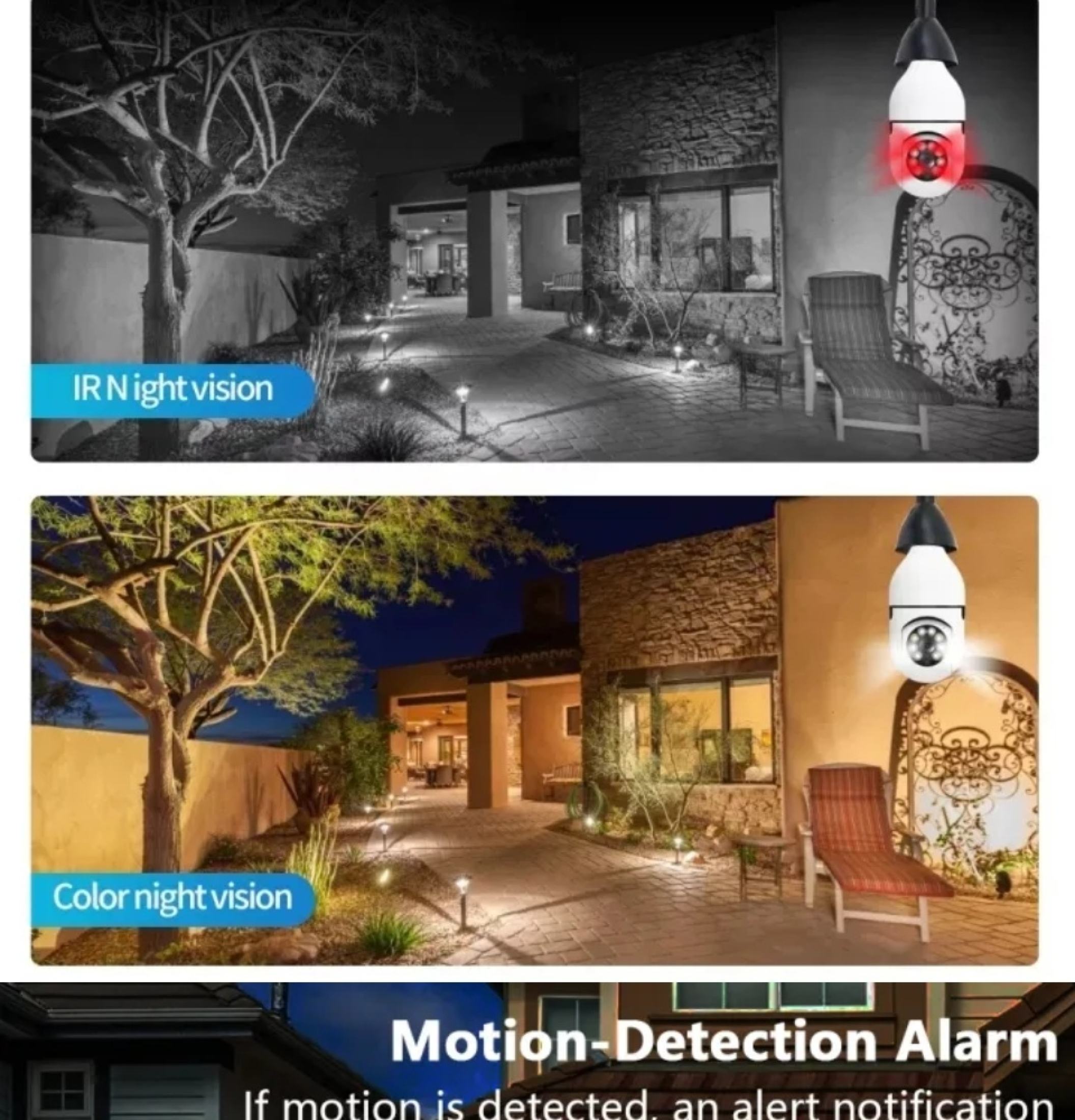 V380 Pro Bulb With Cctv Camera Indoor E27 Power Hd 1080P Rotatable 360 ...