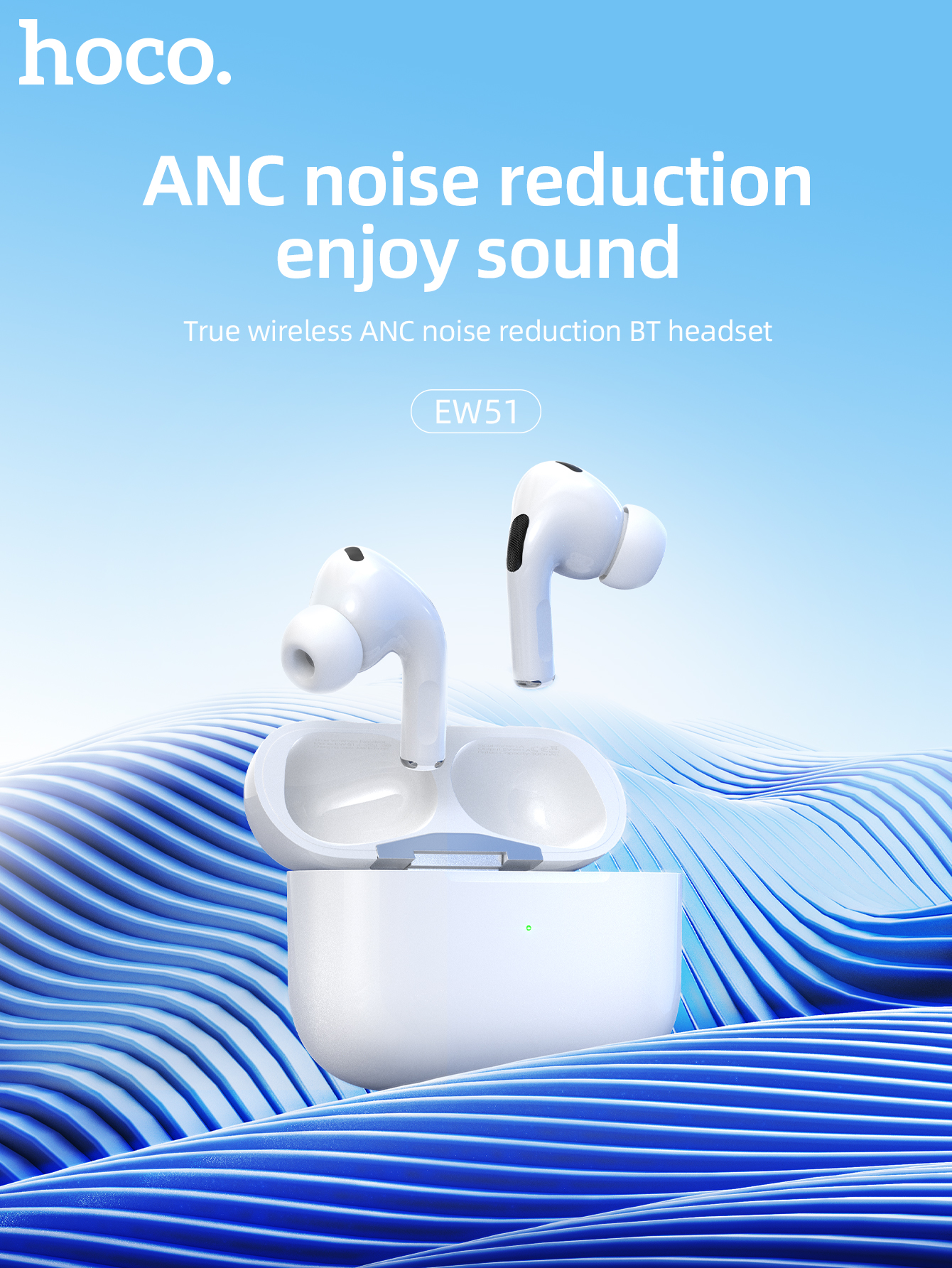 Hoco.EW51 TWS Bluetooth 5.3 Earphones ANC Noise Canceling With Microphone | Shopee Philippines