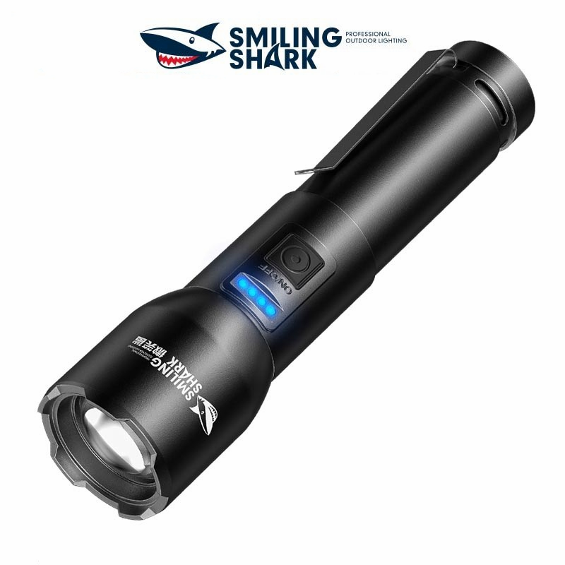 Smiling Shark SD8107 Flashlight Rechargeable Waterproof Led M77 8400LM ...