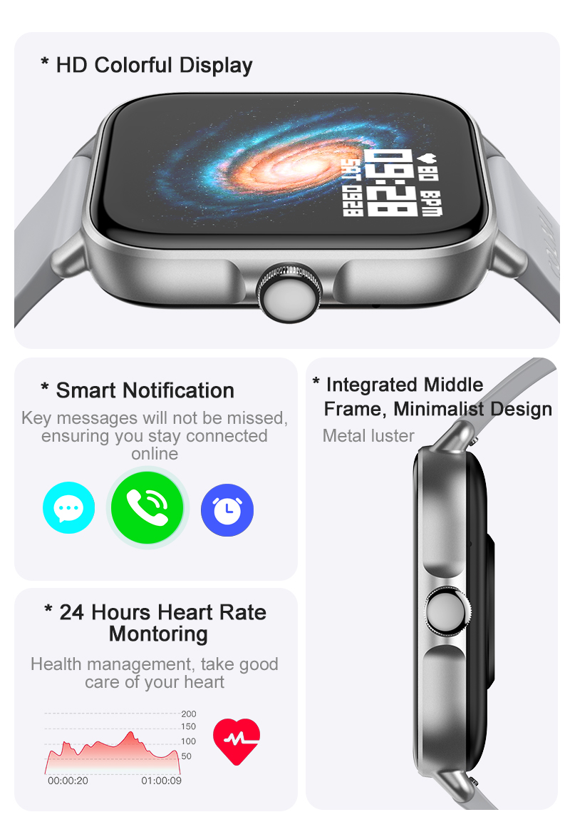 COLMI P28 Plus Smart Watch Blood Pressure 230mAh Long Battery Bluetooth ...