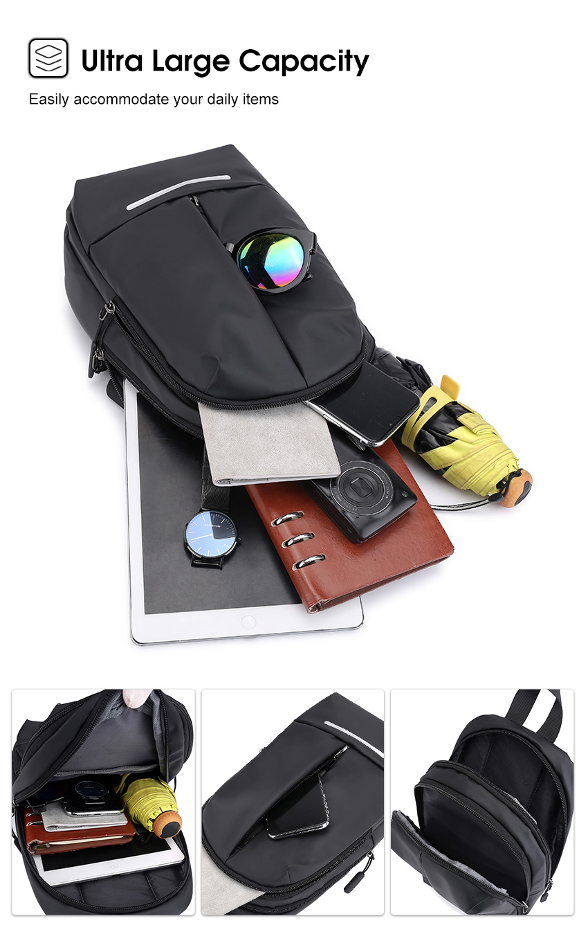 MENSPE Men's Chest Bag Cross Body Bag Pouch Bag Travel Shoulder Bag ...