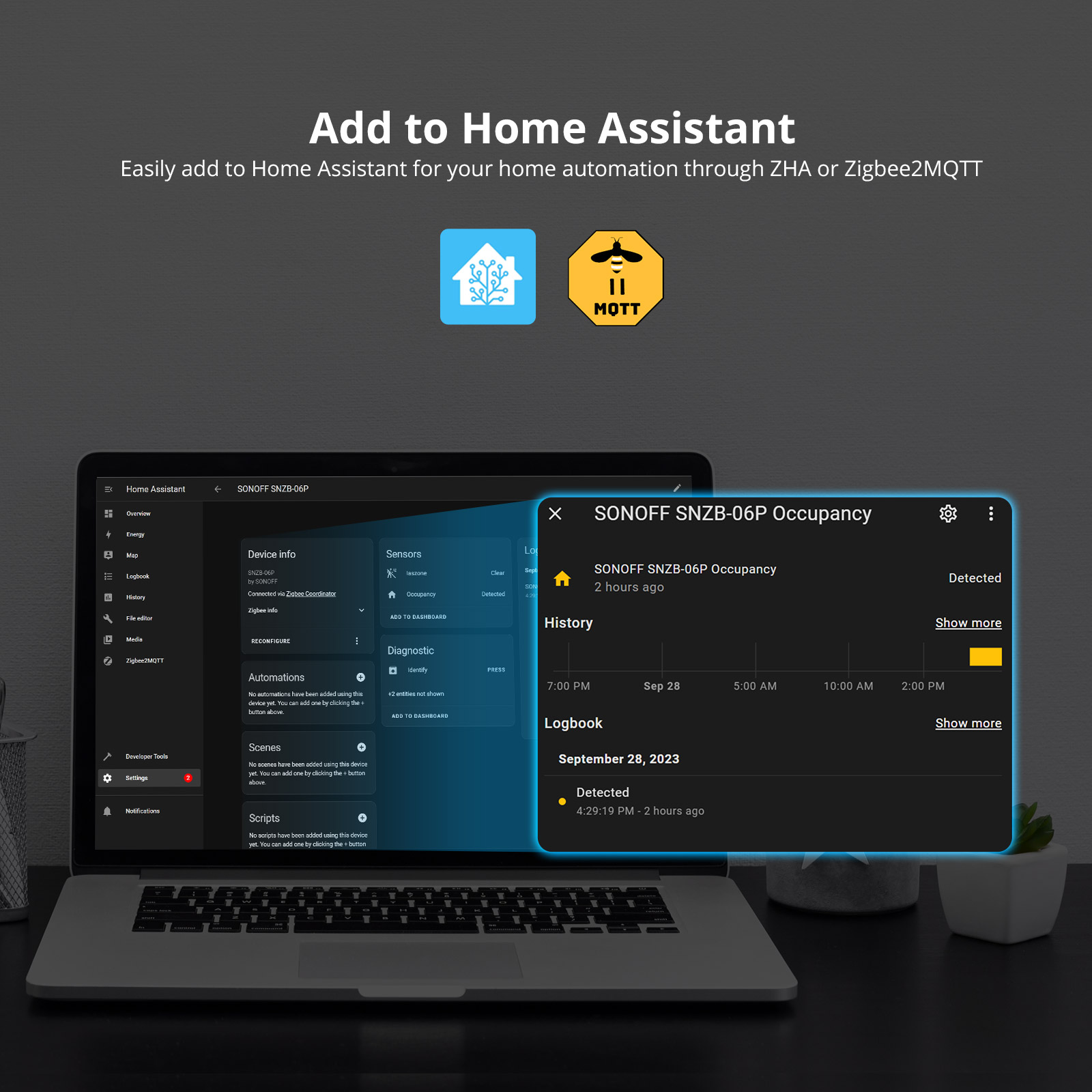 SONOFF SNZB-06P Zigbee Human Presence Sensor Seamlessly Light up Your Space with Intelligent ...