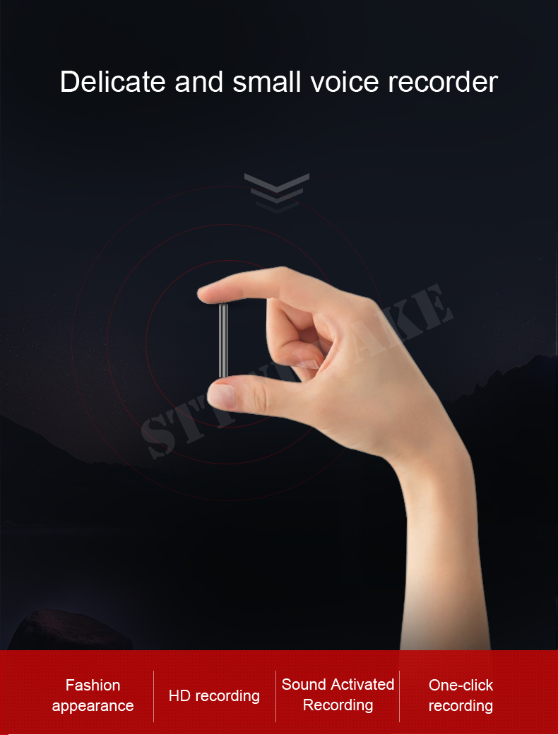 Only 0.19cm Thickness Mini Voice Activated Recorder Spy Small Digital ...