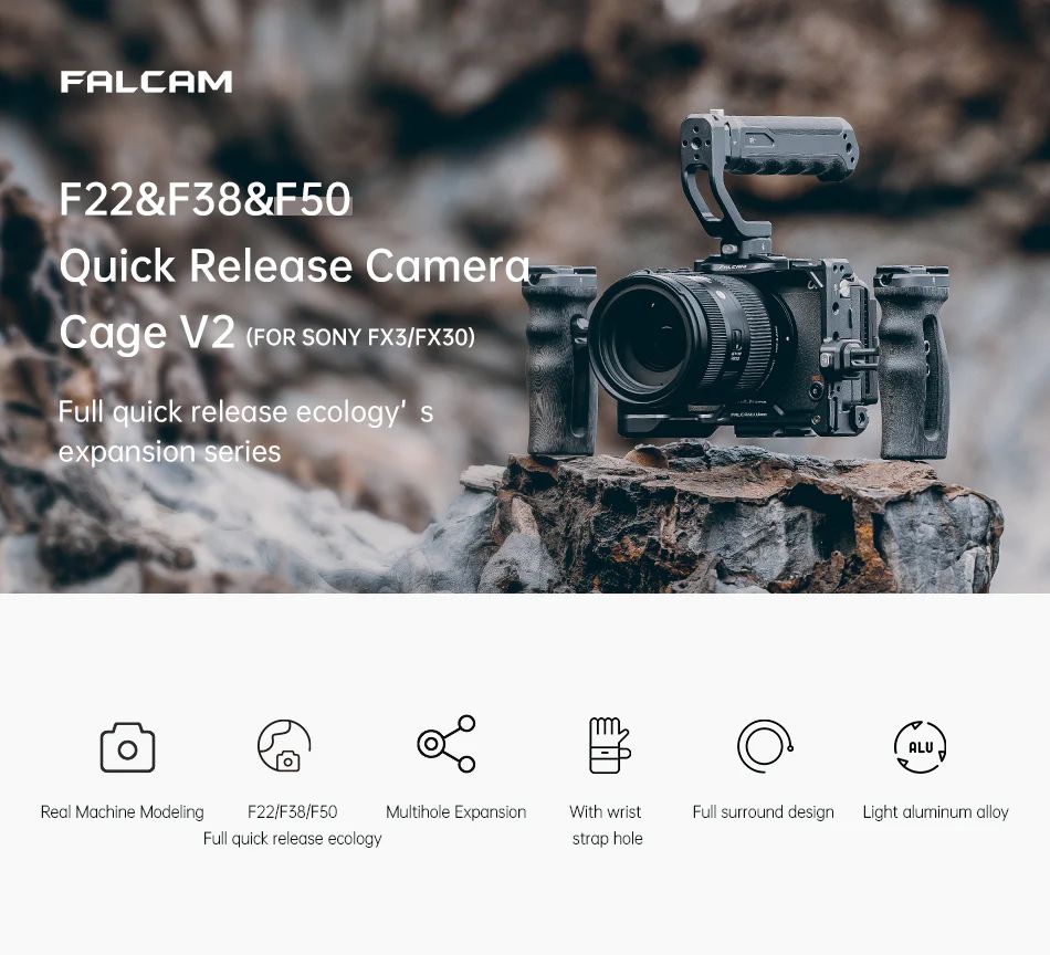 Falcam F22 & F38 & F50 Quick Release Camera Cage V2 For Sony FX3 / FX30 ...