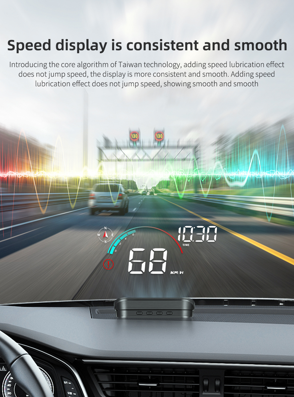 M22 Car mounted GPS head up display, universal OBD type speedometer ...