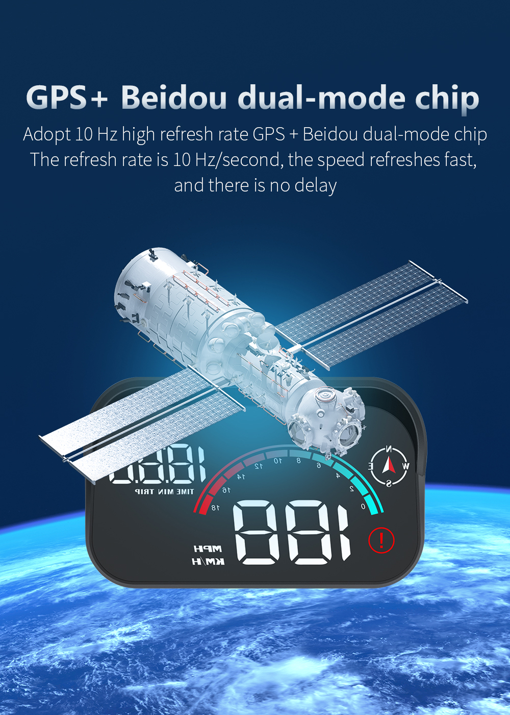 M22 Car mounted GPS head up display, universal OBD type speedometer ...