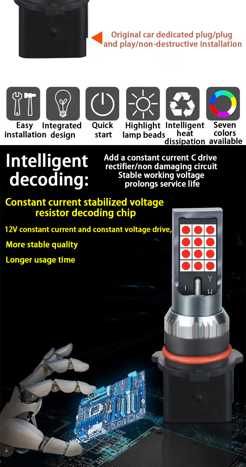 1PCS P13W for Mitsubishi Montero For Audi A4 Q5 Skoda Mazda CX5 Sh23w Psx26w DRL LED daytime ...