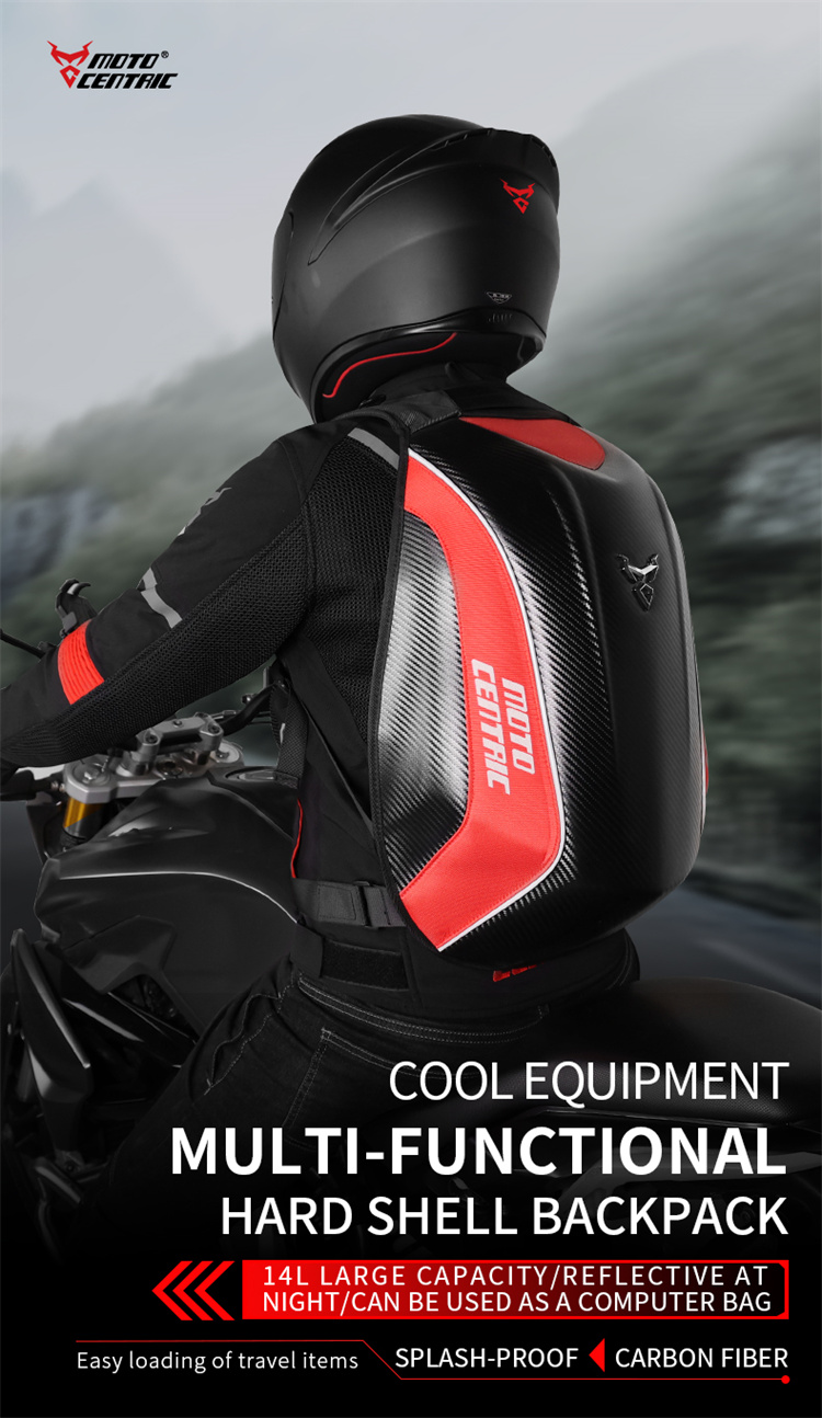 MOTOCENTRIC Motorcycle Backpack Waterproof Large Capacity Carbon Fiber ...