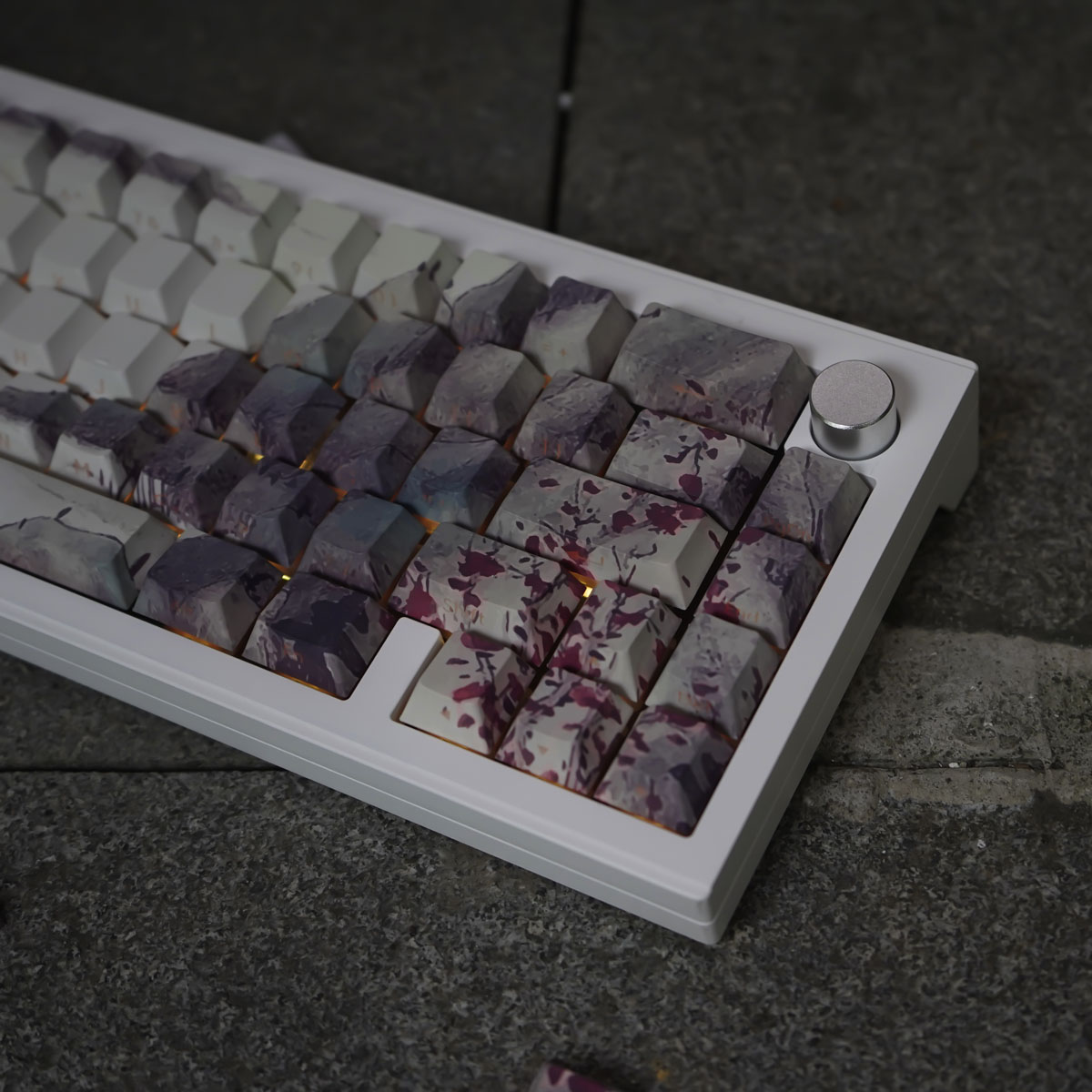 Antique style Ink wash painting Side transparent 129 key PBT keycaps ...