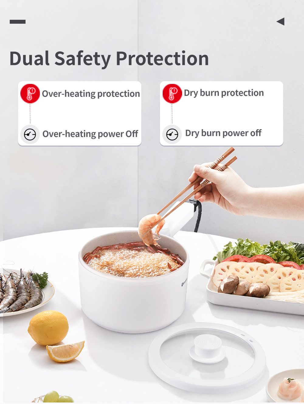 Simplus Electric Cooker With Steamer Multifunctional 2L Rice Cooker Non ...