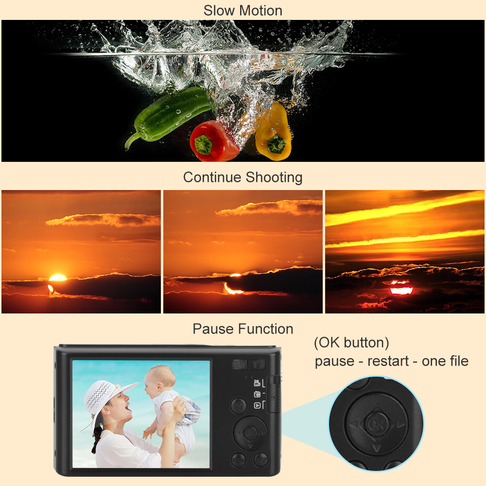 4K Digital Camera HD Camera Selfie Portable Digital Camera Portable ...