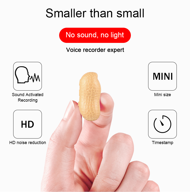 STTWUNAKE Mini Voice Activated Recorder Necklace Spy Digital Audio ...