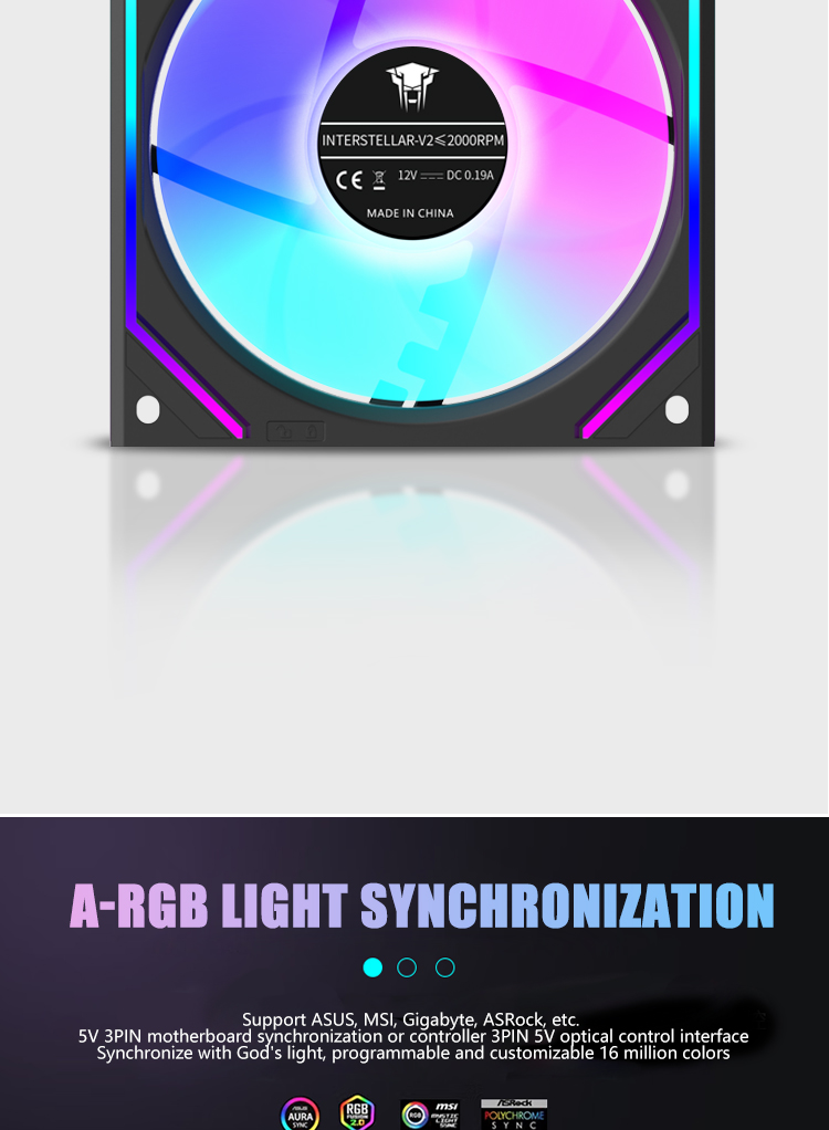 Jungle Leopard Interstellar V2 CPU Fan ARGB 120mm White Prism Lian li Same Model Infinite Mirror ...