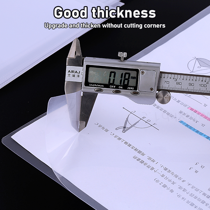 L type PP Soft Transparent File Folder Documents Paper A4Size Folder ...