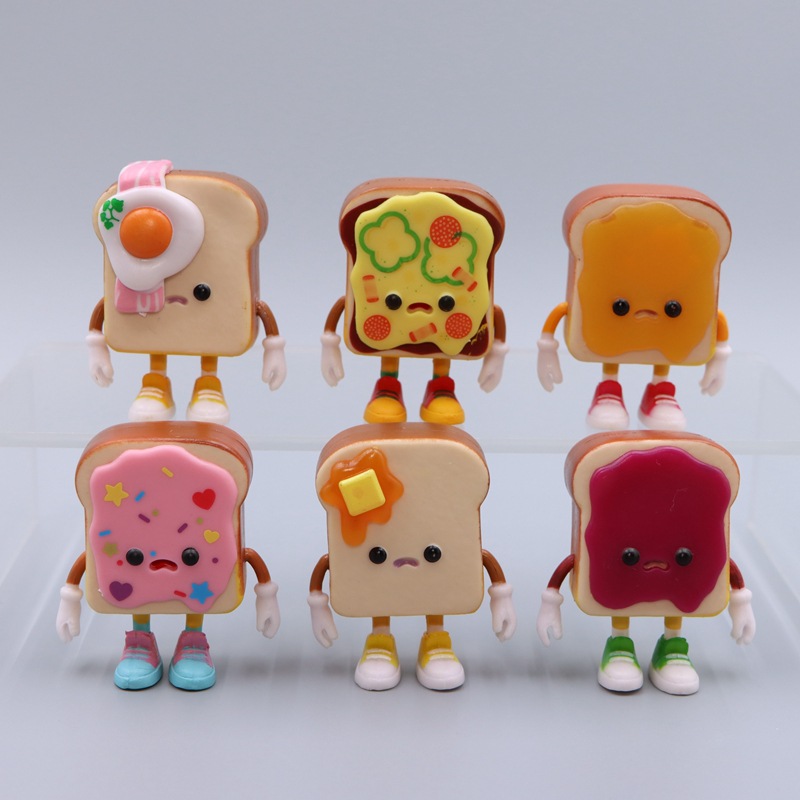 6Pcs/Set 5cm Toast Bread Boy Gashapon Toys Bread Man With Butter Pizza ...