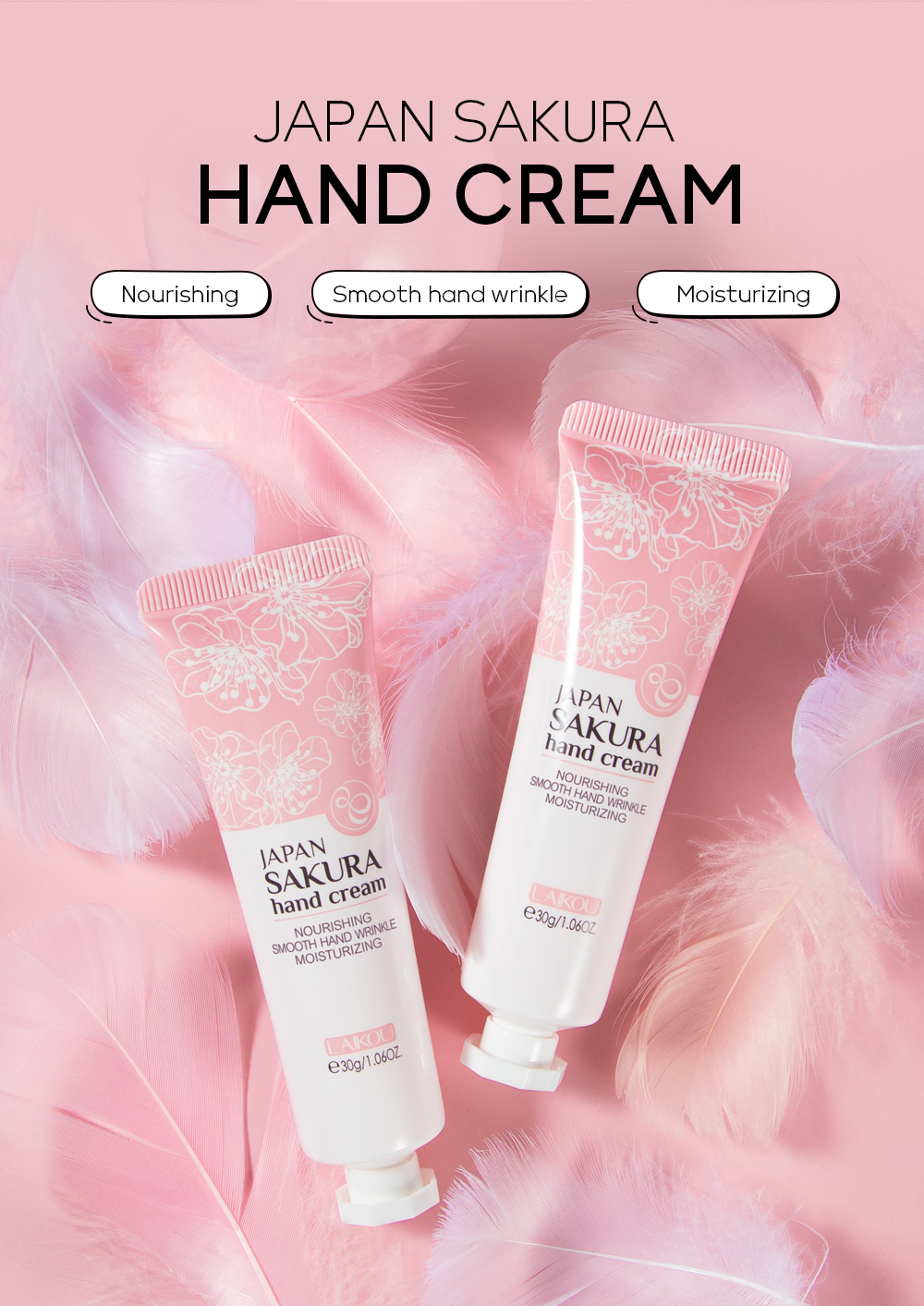 LAIKOU Sakura Hand Cream Nourishing Anti-chapping Reduce Wrinkles Hand ...