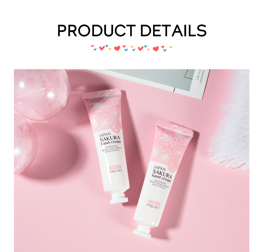 LAIKOU Sakura Hand Cream Nourishing Anti-chapping Reduce Wrinkles Hand ...