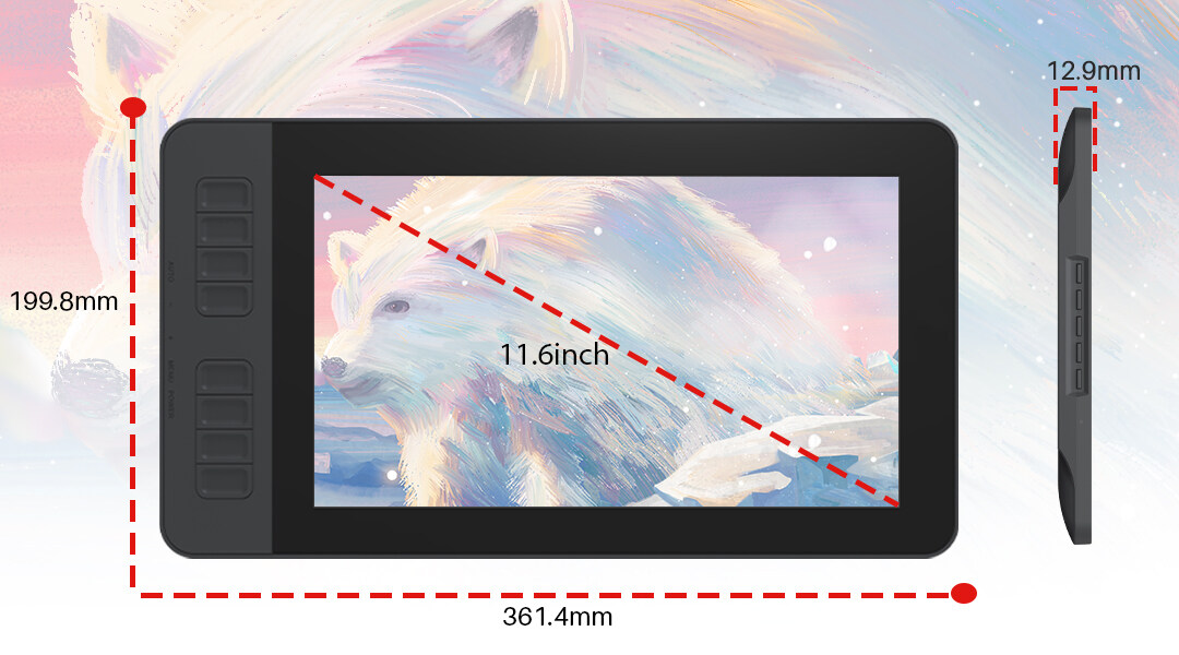 GAOMON PD1161 Drawing Monitor,Pen Display,Graphic Drawing Tablet with 11.6 Inch Screen,Battery ...