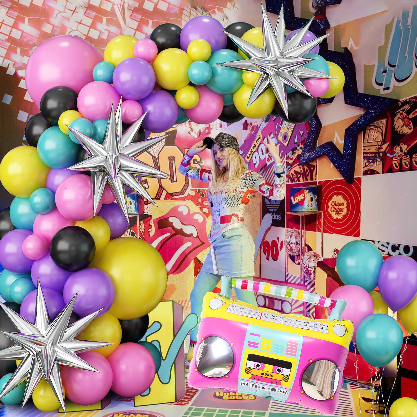 Disco Balloon Arch Garland Kit For Back to 90s Theme Party Birthday ...
