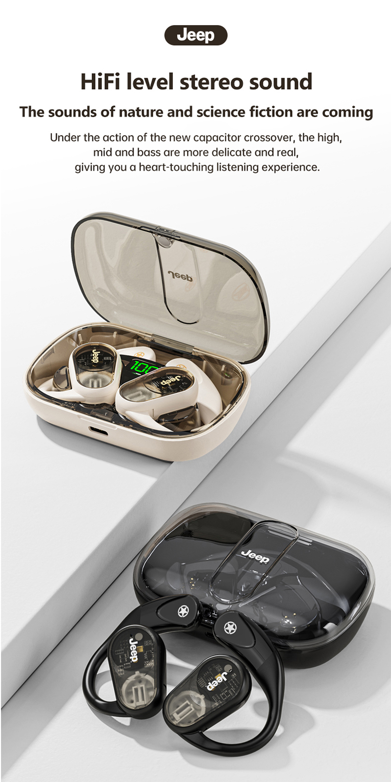 Jeep EC016 Wireless Earphone Bluetooth 5.4 Touch Control HiFi Stereo ...