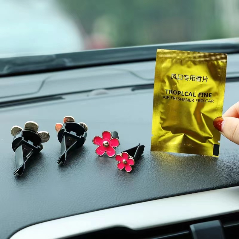 4Pcs Daisy Flower Air Vent Clip Car Decorations, Cute Flower Dashboard ...