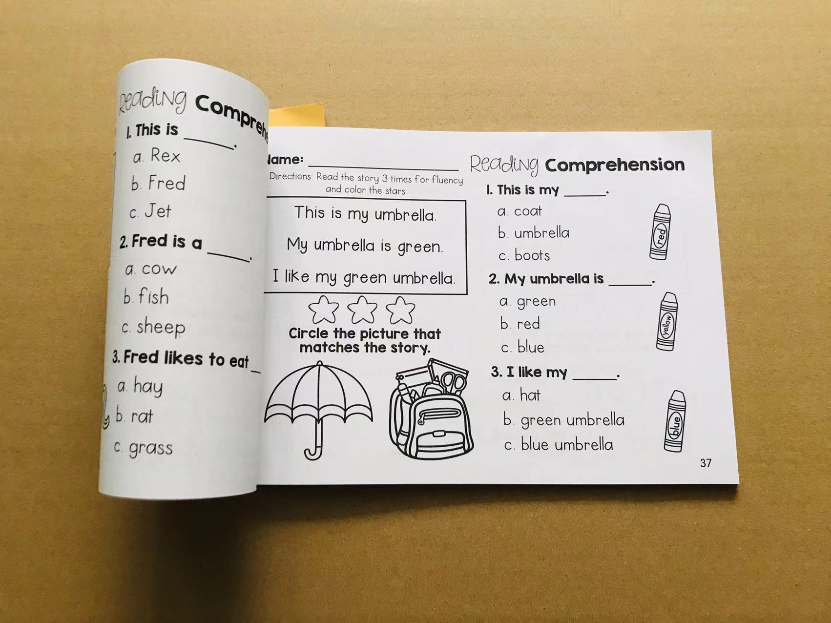 120Pages Preschool Children Comprehension Passages Reading Book English ...