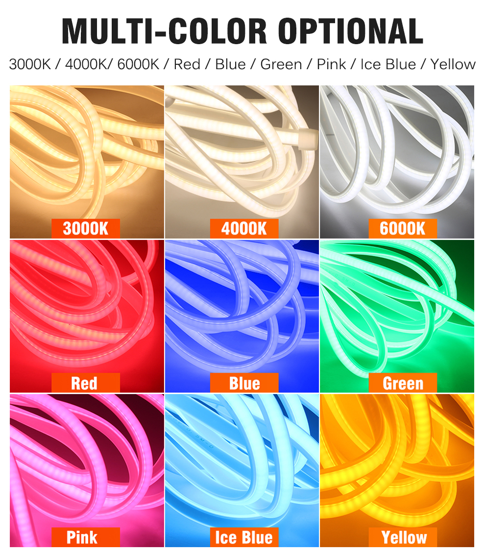 AC220V COB LED Strip IP67 Waterproof 3000K 4000K 60000K Neon light ...