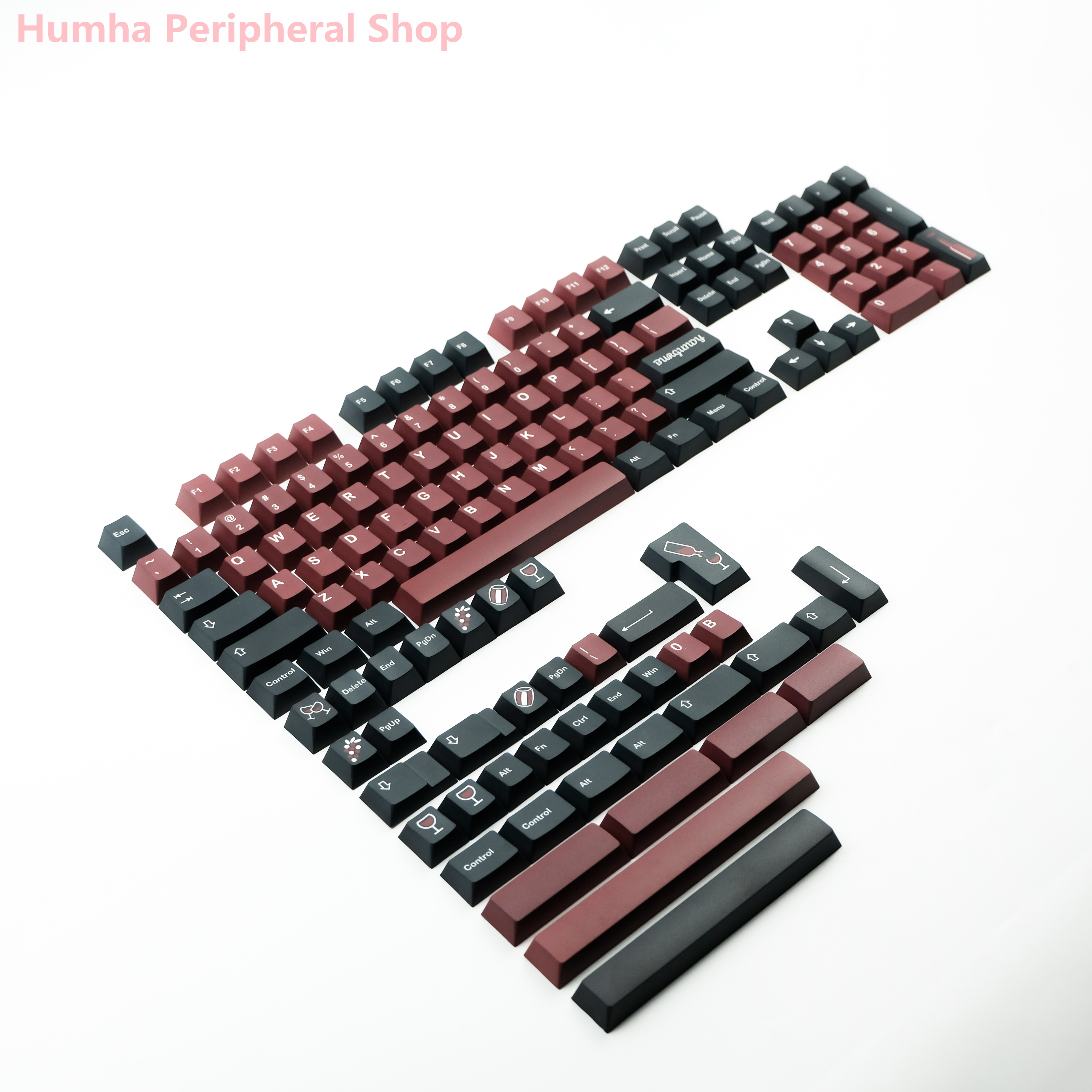 Humha Burgundy keycap PBT material Dye-Sublimation Cherry profile ...