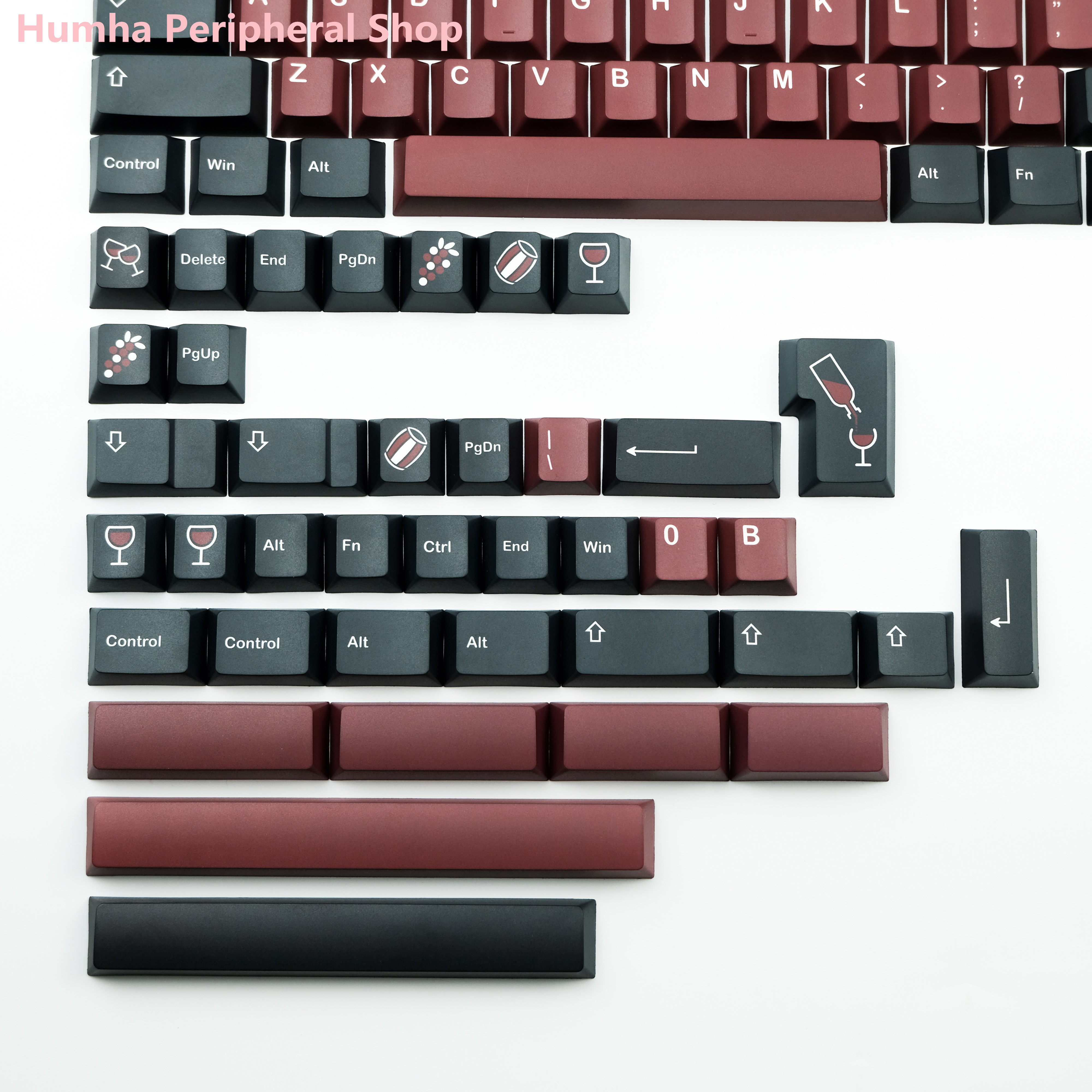 Humha Burgundy keycap PBT material Dye-Sublimation Cherry profile ...
