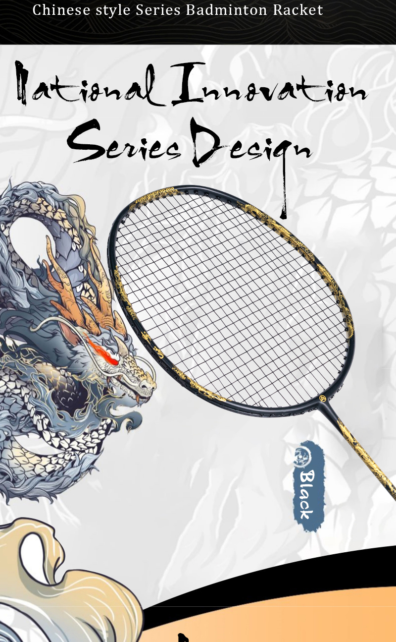 ALPSPORT DRAGON Advent 4U 26LBS Offensive Badminton Racket Single With ...