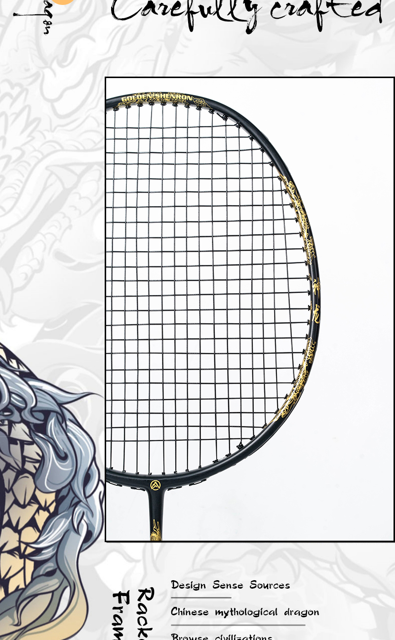 ALPSPORT DRAGON Advent 4U 26LBS Offensive Badminton Racket Single With ...