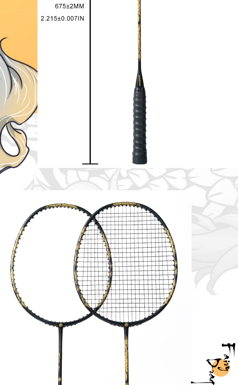 ALPSPORT DRAGON Advent 4U 26LBS Offensive Badminton Racket Single With ...