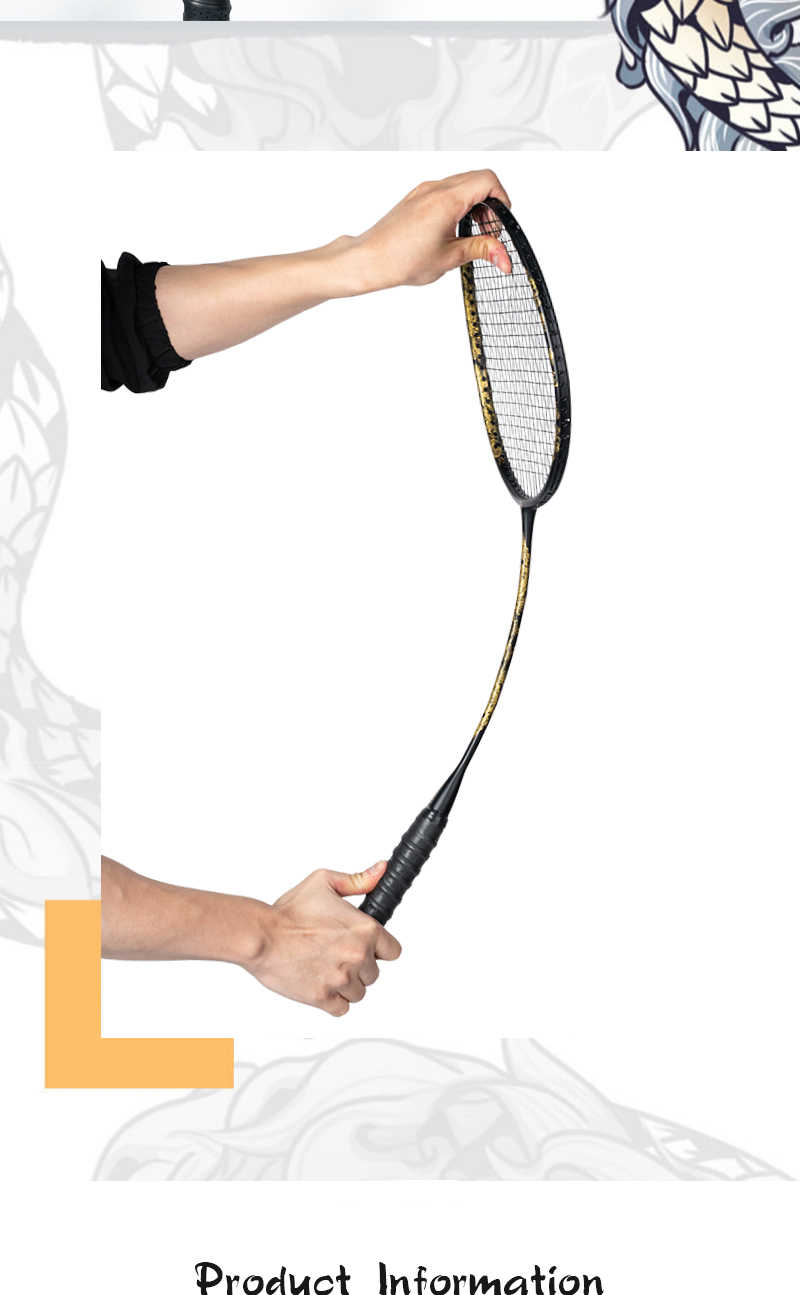 ALPSPORT DRAGON Advent 4U 26LBS Offensive Badminton Racket Single With ...