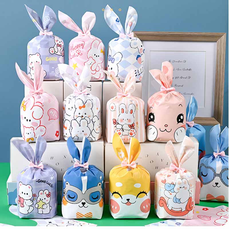 10PCS Cute Long Bunny Rabbit Ear Bag Nougat Biscuit Packaging Door gift ...