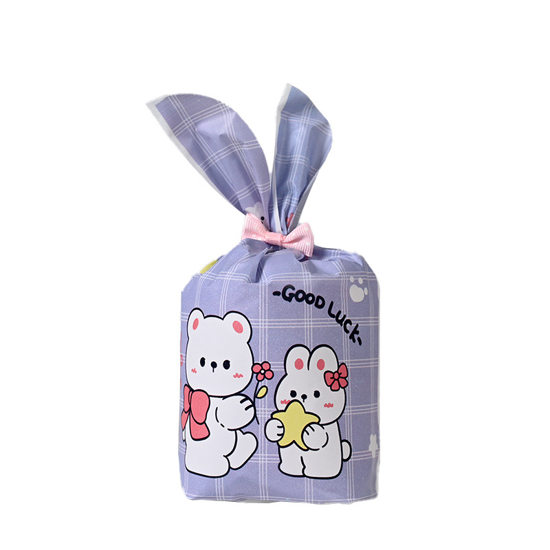 10PCS Cute Long Bunny Rabbit Ear Bag Nougat Biscuit Packaging Door gift ...