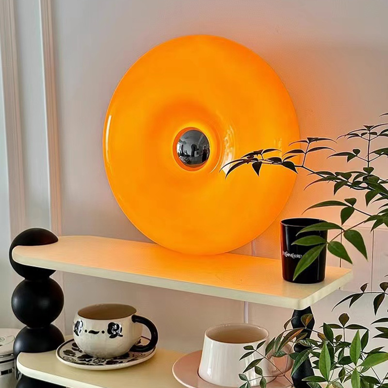Modern Fashion Orange Glass Table Lamp, Creative Donut Lamp, Home ...