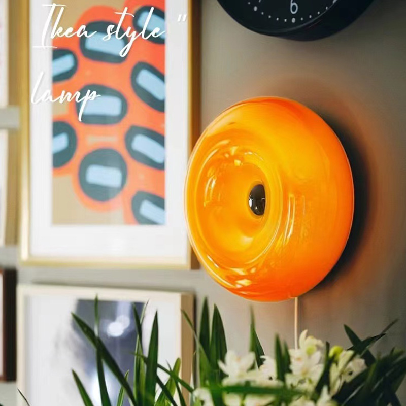 Modern Fashion Orange Glass Table Lamp, Creative Donut Lamp, Home ...