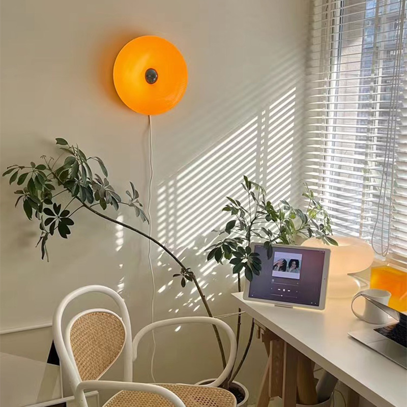 Modern Fashion Orange Glass Table Lamp, Creative Donut Lamp, Home ...