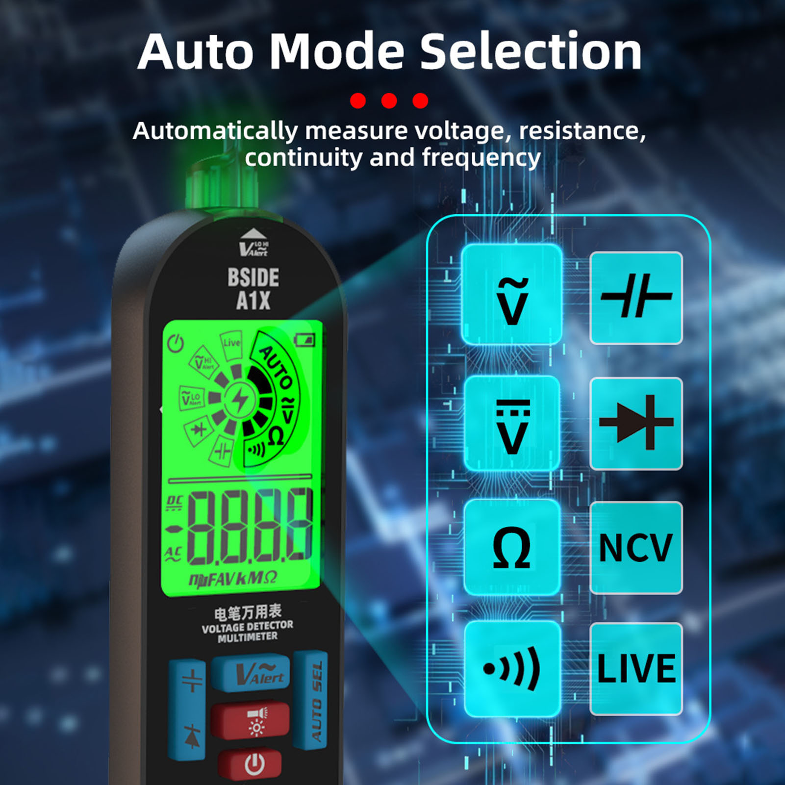 Digital Multimeter Digital Panel Illuminated and Sound Tip LCD Display ...